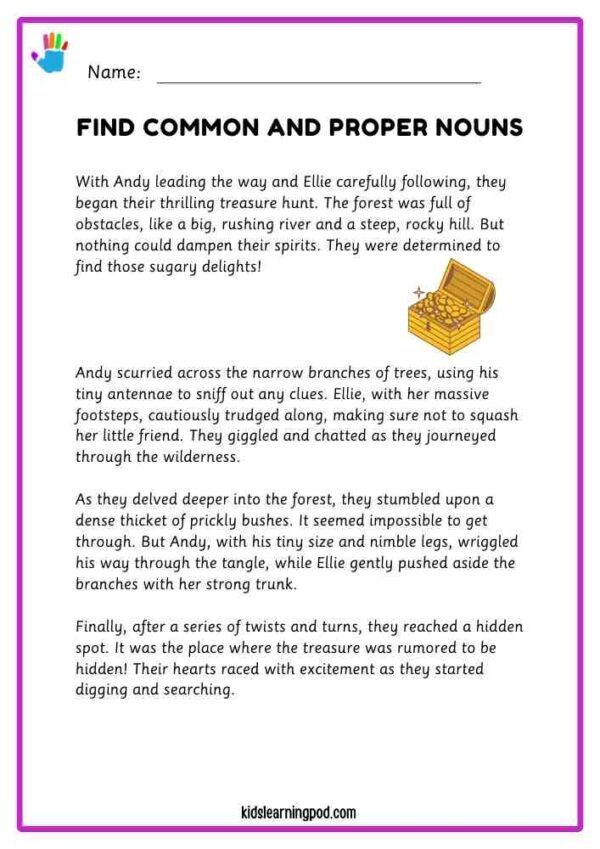 Common and Proper Nouns Worksheets - Kids Learning Pod: