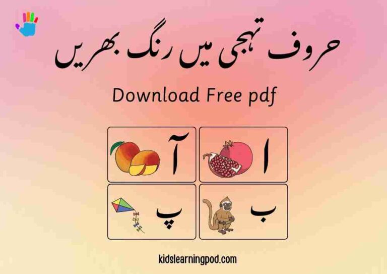 Free Urdu Haroof e Tahaji Flashcards Download | Kids Learning Pod